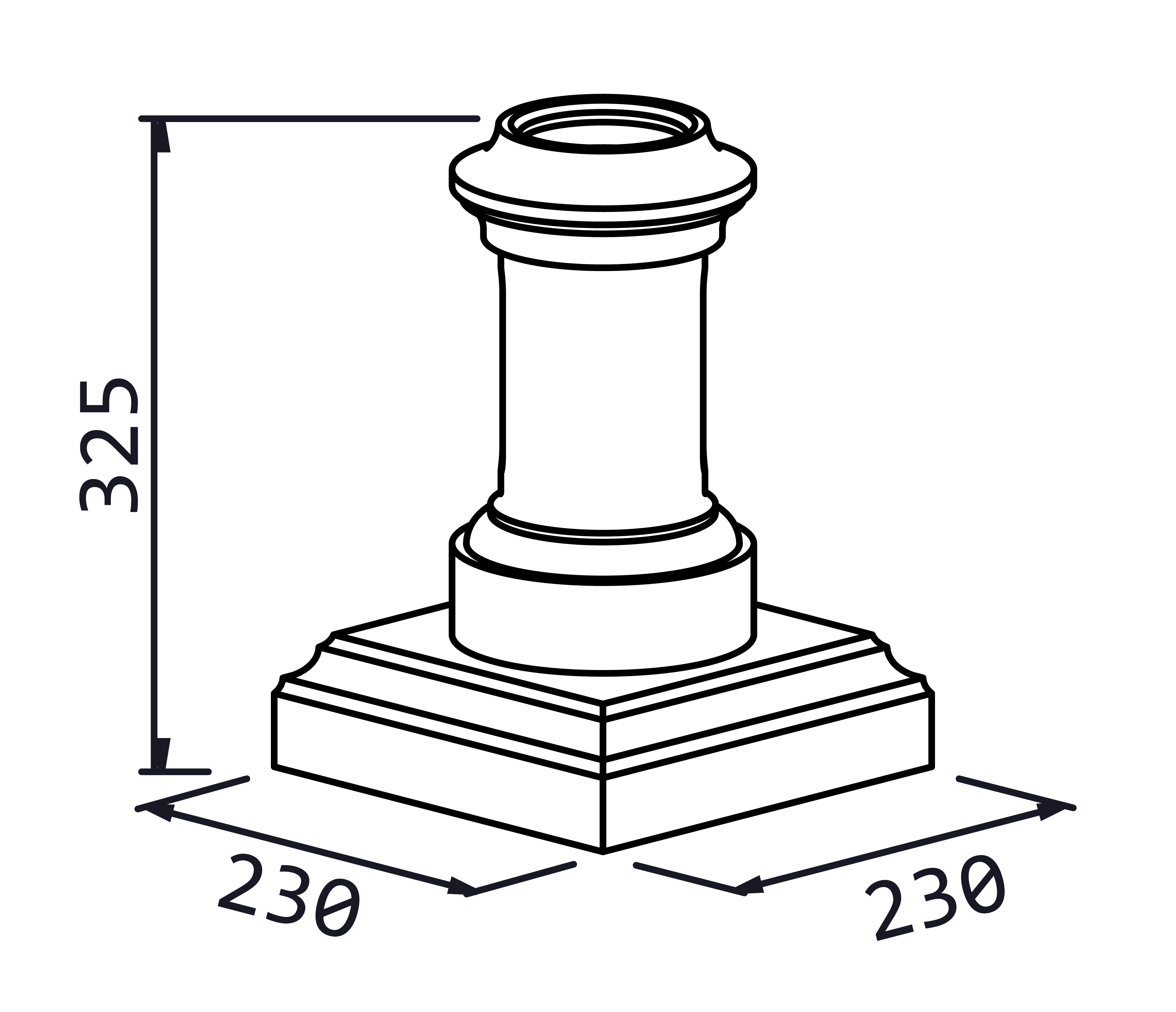 DC-080 TRAD A base-tradition-a-pour-colonne-diametre-80 - DC-Colonnes